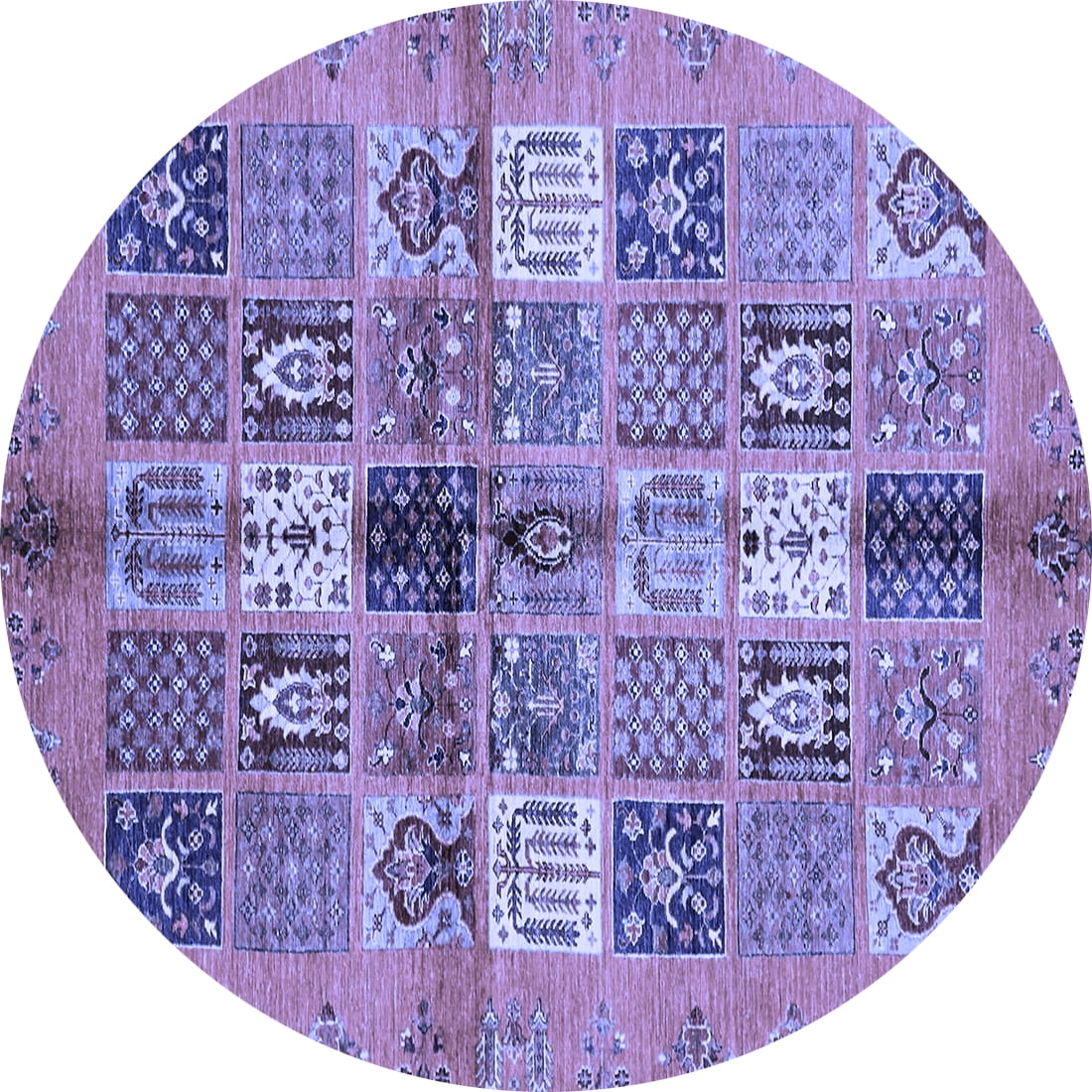 Ahgly Company Indoor Round Abstract Blue Modern Area Rugs, 5' Round ...