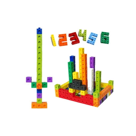 100Pcs Connection Square Building Blocks 10 Colors 2cm Intelligence Kid ...