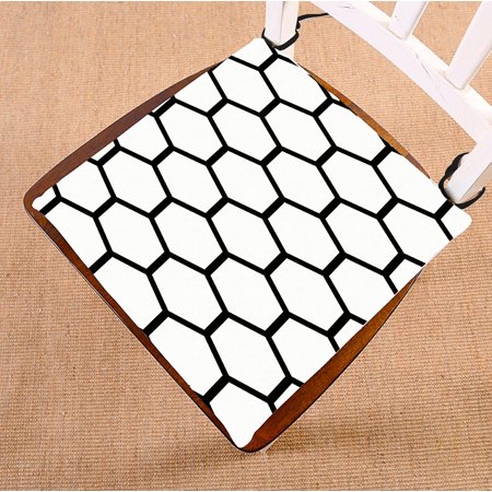 Black Honeycomb Isometric Geometry Vertical Chair Pad Seat Cushion ...