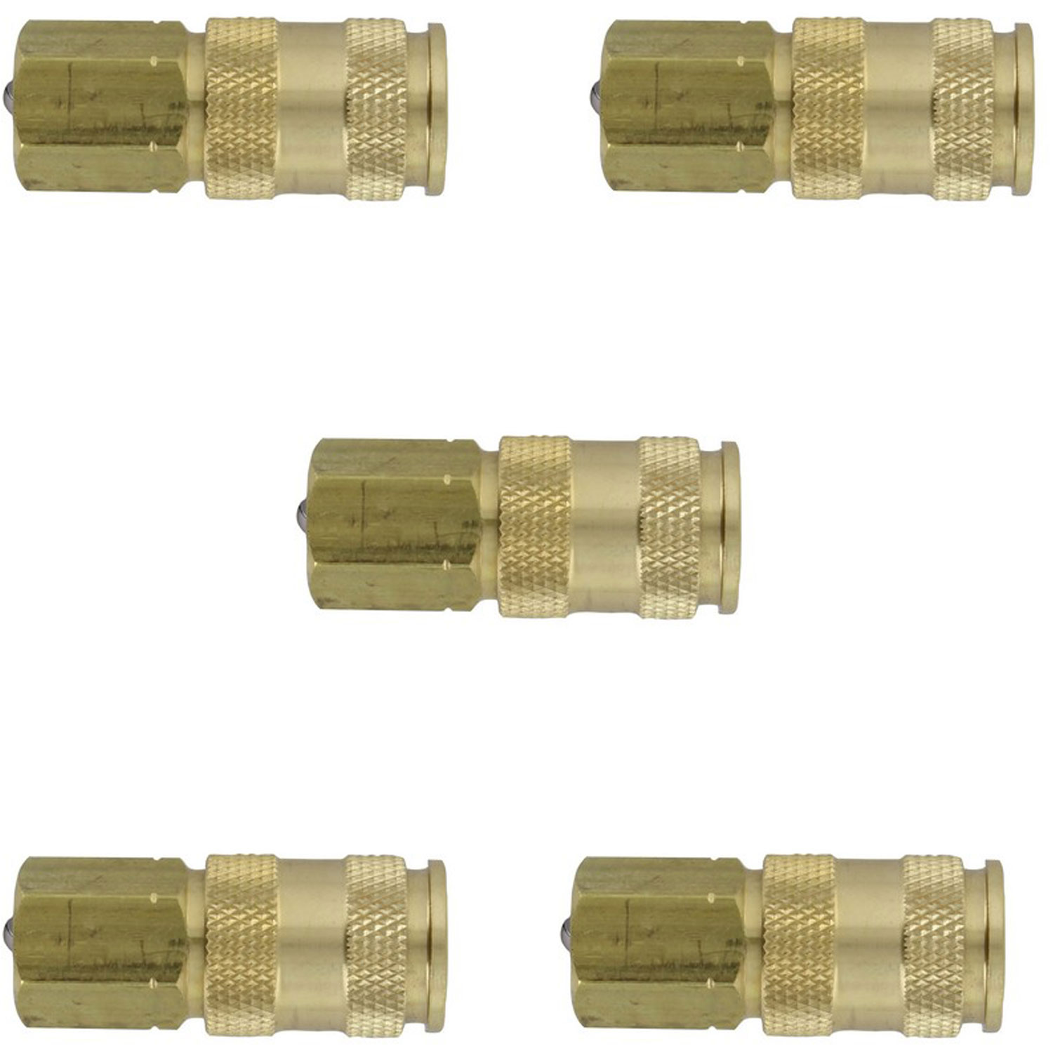 Milton 764 V-Style Hi-Flo Coupler Body - Brass, 1/4in. FNPT, 5 Pack ...