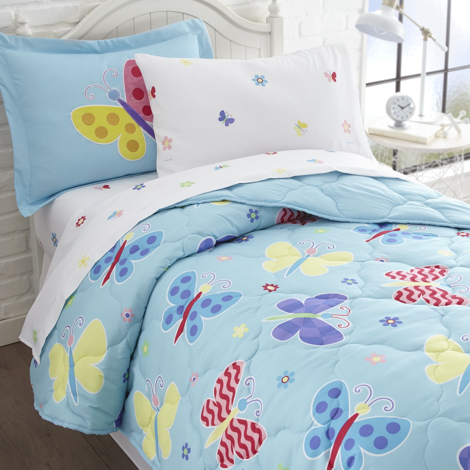 Butterfly Garden 7 pc Microfiber Bed in a Bag - Full - Walmart.com ...