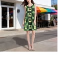 DIXRUYEE Womens Dresses Loose Neck Sleeveless Oversize Four-leaf Clover ...