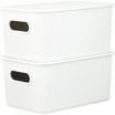 Spec101 Plastic Stackable Storage Bins - 4pc Tan Pantry Closet ...
