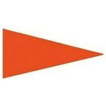 6 ft ATV Orange Pennant Safety Flag on a 5/16" White Pole with Mounting ...