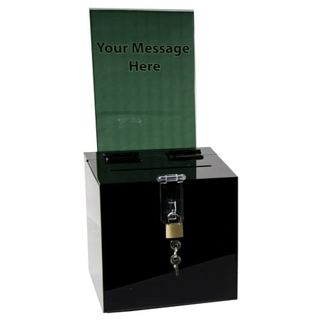 Clear-Ad - Acrylic Donation, Ballot, Raffle or Suggestion Box with Lock ...