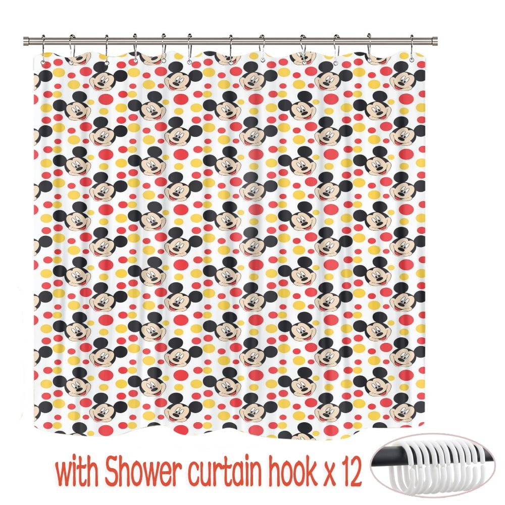 Mickey Mouse Shower Curtains Modern Bathroom Curtain Set And Easy Use For