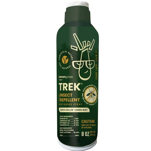 Lemongrass Farms Trek All Natural Insect Repellent, Continuous Spray, 8 ...