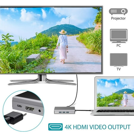 Multifunctional HUB USB Converter 9 in 1 PD Charging Network VGA ...