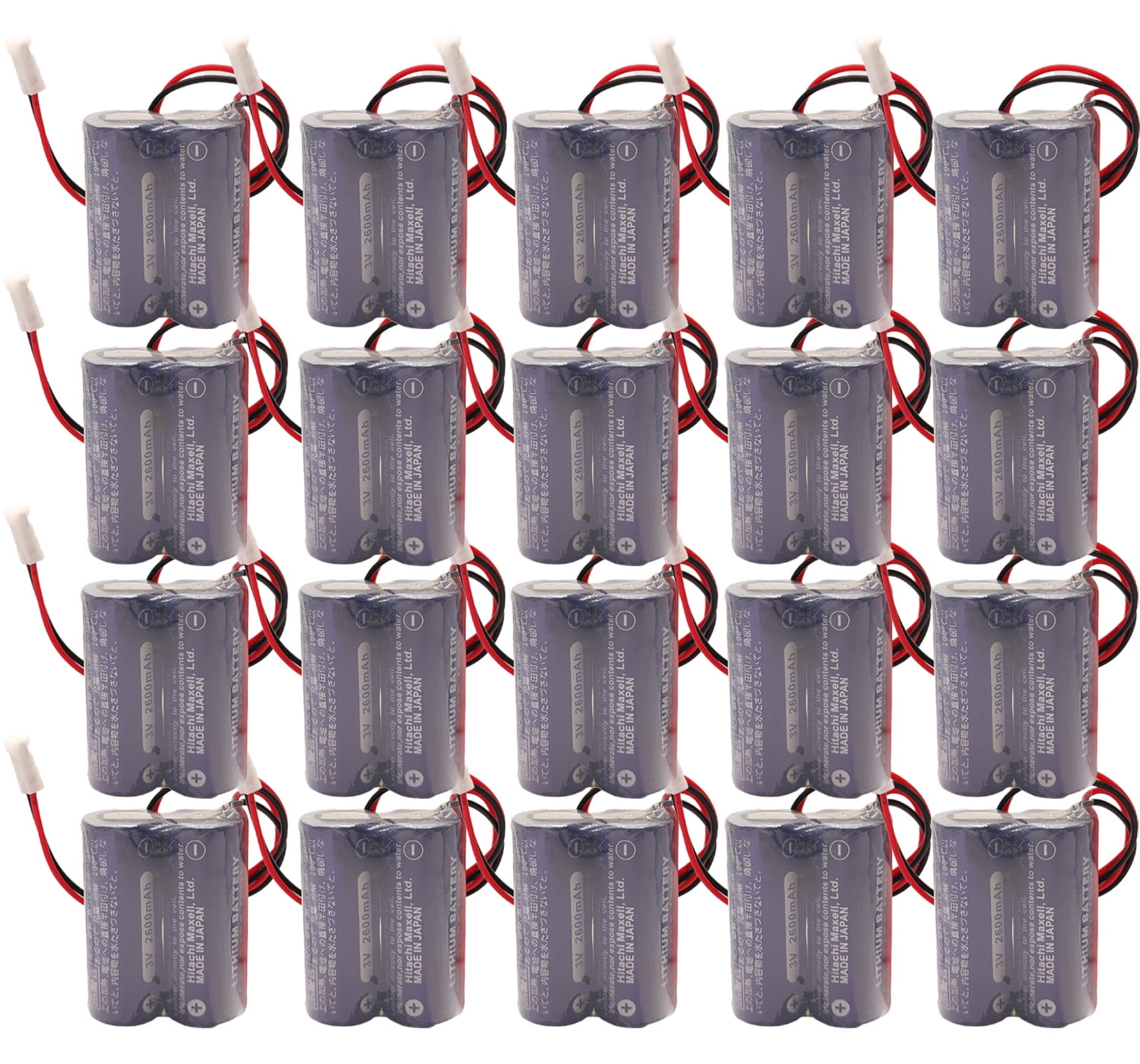 20 PCS CR17450-2WK27 / D80UB016170 3V Replacement PLC Battery 2*CR17450 ...