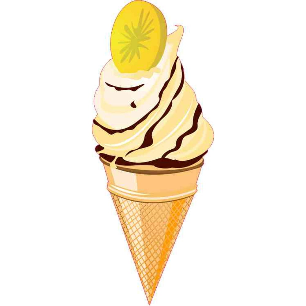 2in X 5in Vanilla Ice Cream Sticker Vinyl Cup Decal Vehicle Bumper ...