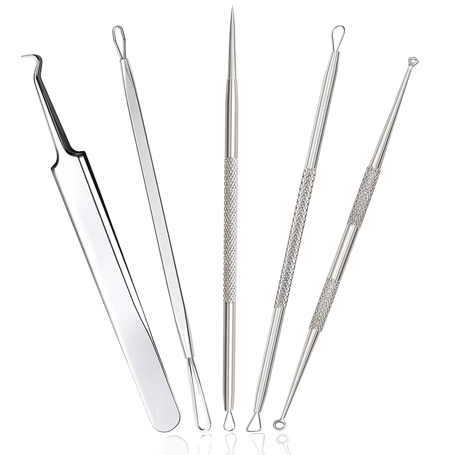 Professional Blackhead Remover Pimple Comedone Extractor Tools Set of 5 ...