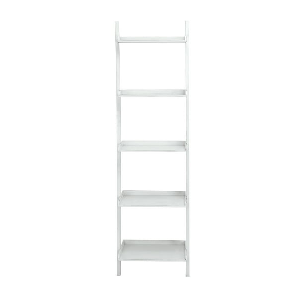 Decmode 69 X 20 Inch Farmhouse White Five-Tier Wooden Ladder Shelf ... Decmode 69 X 20 Inch Farmhouse White Five-Tier Wooden Ladder Shelf ...