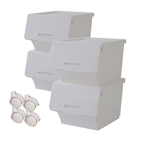 Yamazen] [Made in Japan] Storage box with lid, set of 4, regular, deep ...