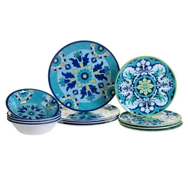 Turkish Tile Melamine 12-piece Dinnerware Set - Walmart.com