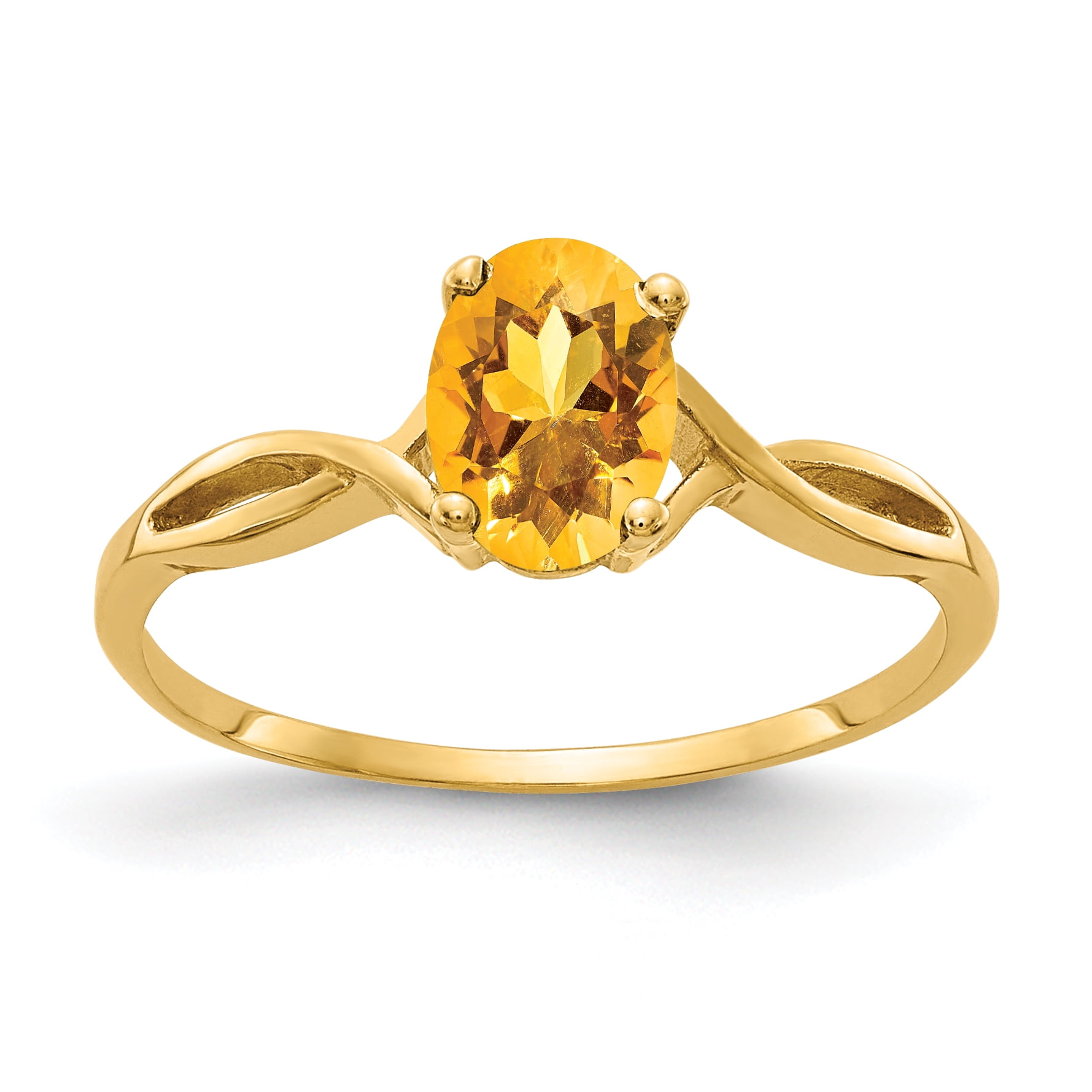 Primal Gold - Primal Gold 14 Karat Yellow Gold 7x5mm Oval Citrine Ring ...