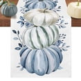 Blue Pumpkin Floral Thanksgiving Table Runner 13x36in Non-Slip Cotton ...