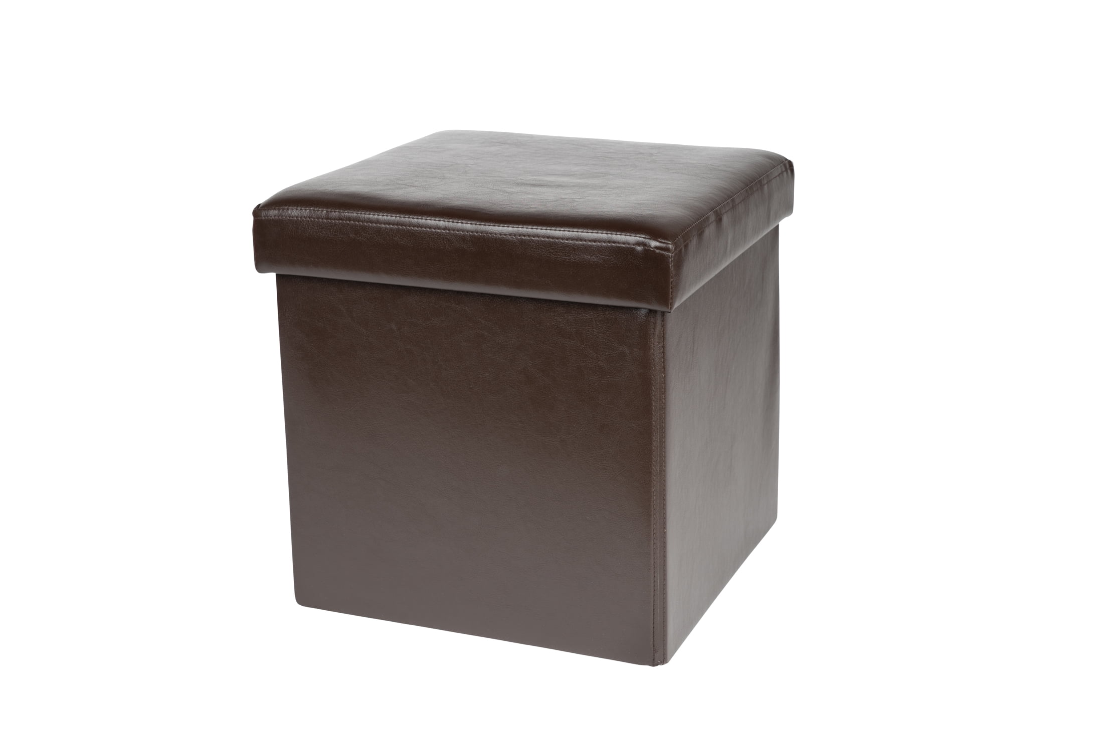 Mainstays Collapsible Storage Ottoman, Brown - Walmart.com