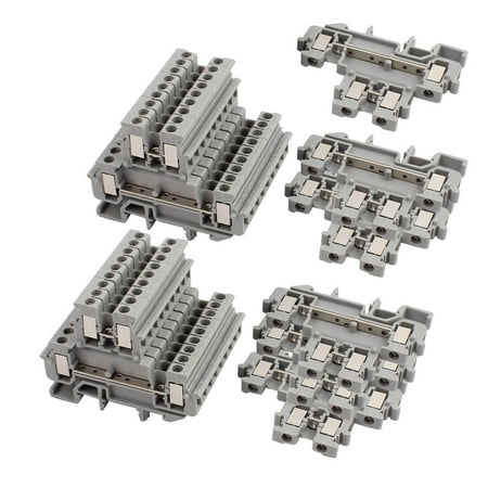 25Pcs MBKKB2.5 DIN Rail Mount Double-level Terminal Block 500V 2.5mm2 ...