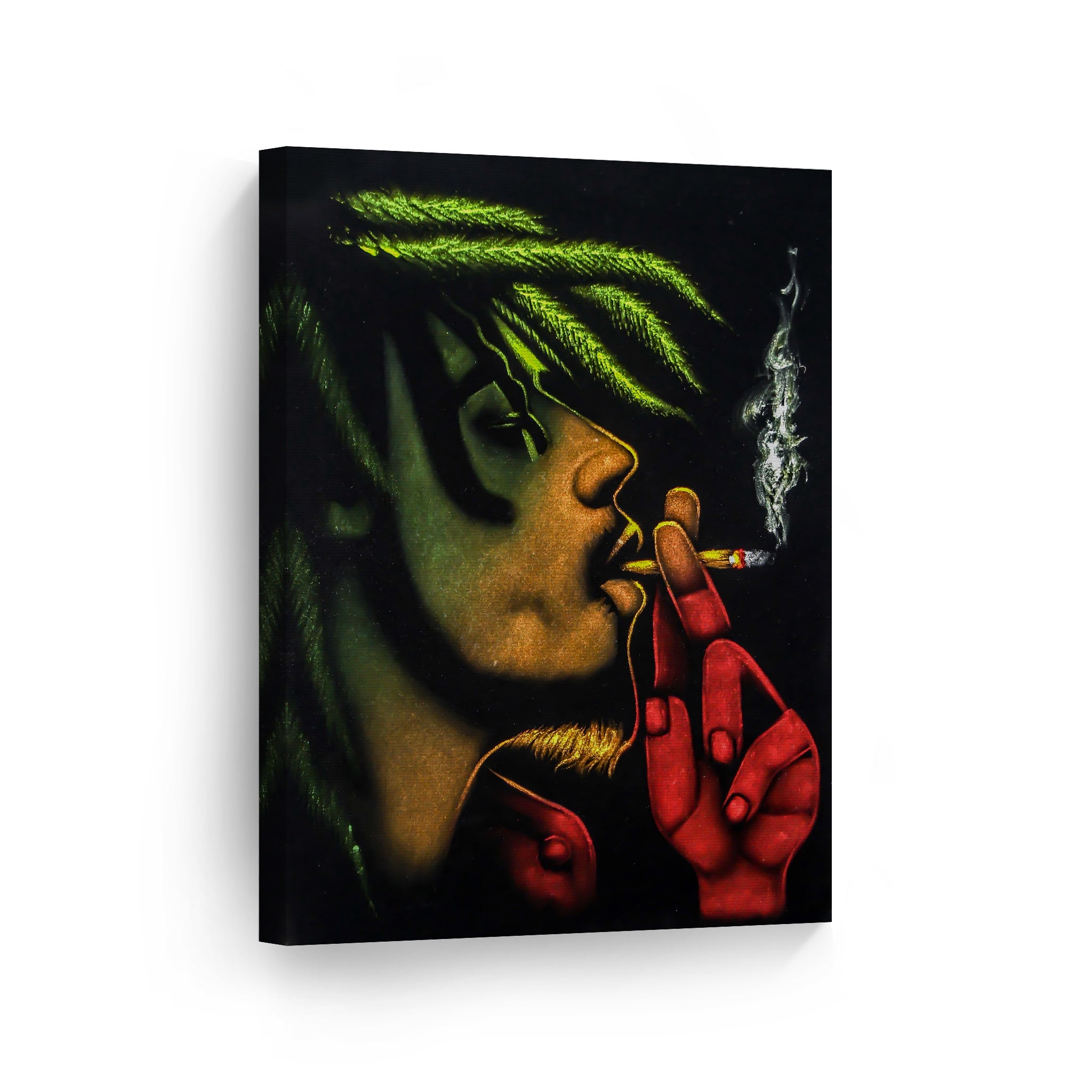 Smile Art Design Smoke Wall Art Canvas Print Bob Marley Smoking a Joint ...