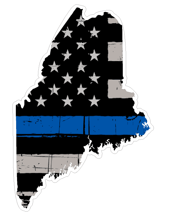 Maine State (V20) Thin Blue Line Vinyl Decal Sticker Car/Truck Laptop ...