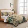 Twin Quilt Bedding Set Vintage World Map Ocean Octopus Breathable ...