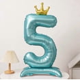 4 Pack 40-Inch Blue Crown Number Balloons for Baby Birthday ...