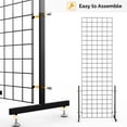 Bonnlo 6'x2' Standing Wire Grid Panel Tower with T-Base, Wall Display ...