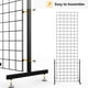 Bonnlo 6' x 2' Wire Grid Panel Tower with T-Base Floorstanding, Wire ...