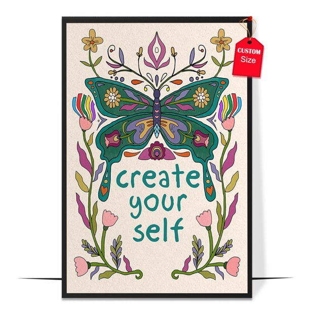 LOLUIS Create Yourself Poster, Mental Health Quote Poster, Therapist ...