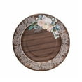 Efavormart 25 Pack Brown Rustic Wood Print 10" Paper Dinner Plates With ...