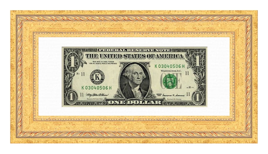 Dollar Bill Frame For Your First Dollar - Decorative Gold Traditional ...