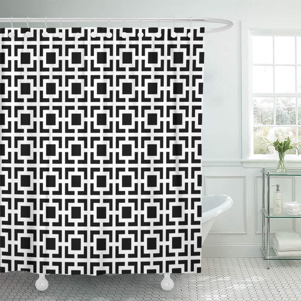 Ksadk Abstract Black And White Color Geometric Pattern Squares Modern