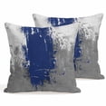 Abstract Art Pillow Covers Set of 2, Blue Grey Wall Mottled Texture ...