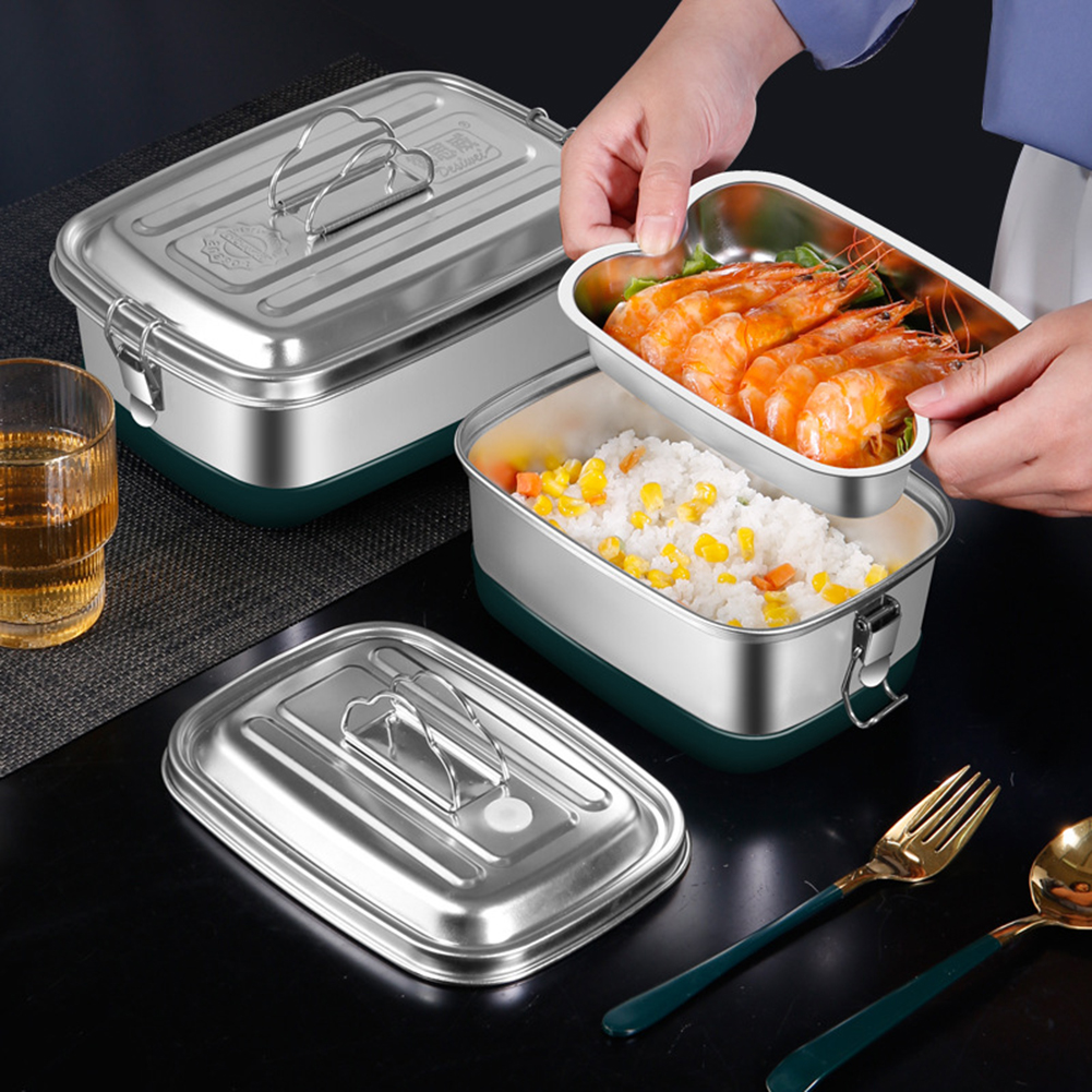 Veecome Lunch Box with Compartments and Lid, 304 Stainless Steel Food ...