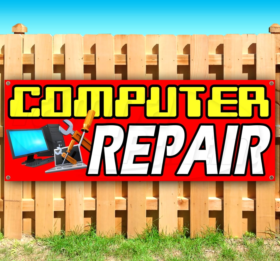 Computer Repair 13 oz Vinyl Banner With Metal Grommets - Walmart.com