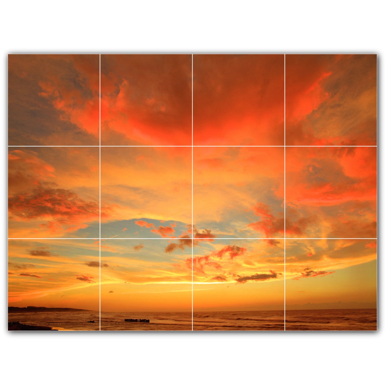 Picture-Tiles.com: Sunset Ceramic Tile Wall Mural WAL500977-43XL. 48"W ...