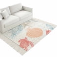 Bedroom Rug Carpet 3'x 5', Orange Red Blue Coastal Nautical Washable ...