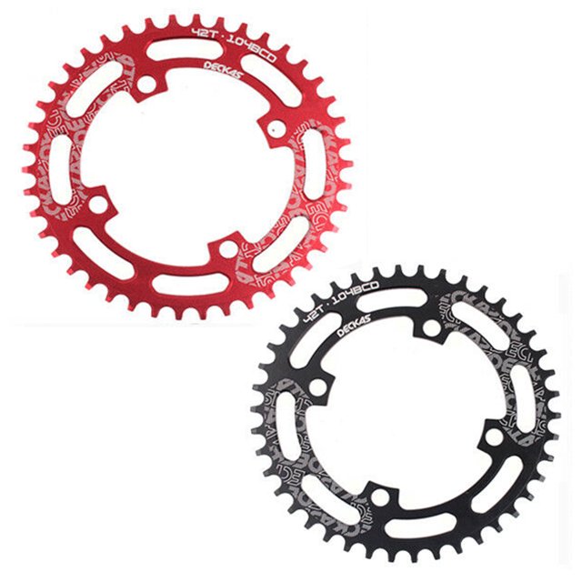 DECKAS 40-52T Round Mountain Bike Single Chainring 104BCD Narrow Wide MTB Bicycle Chain ...