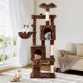 64-Inch Large Cat Tree for Big Cats, Multi-Level Cat Tower with 2 ...