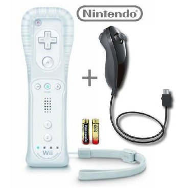 Nintendo Wii/Wii U Remote Plus & Original Nunchuks Controls (White/Red ...