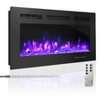 Boyel Living 36 inch Electric Fireplace Recessed，Fireplace Heater with LED lights, Multicolor ...