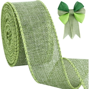 Ribbon Traditions 2.5" Wired Burlap Ribbon 577 Sage Green 25 Yards ...