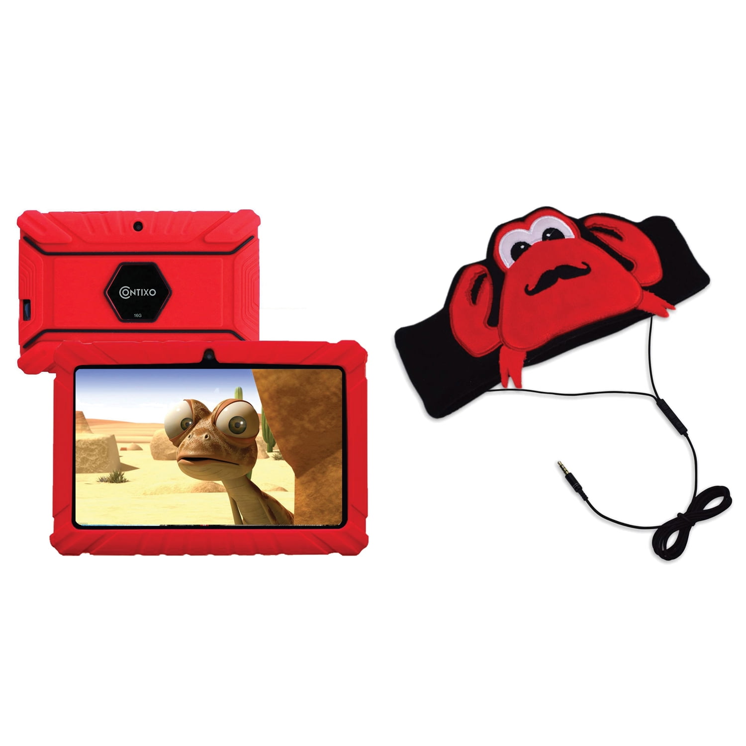 Contixo V8-2 Red 7-Inch Kids Tablet with 16GB Storage & H1-Crab Kid's ...
