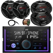 JVC KD-TD91BTS Single DIN CD Player Bluetooth USB AUX AM/FM Radio Receiver Bundle Combo with 4x ...