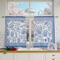 Blue Flowers Sheer Curtains for Living Room Bedroom, Floral Geometric ...
