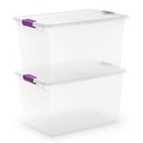 Sterilite 66 Quart ClearView Plastic Stacking Storage Totes with Latch ...
