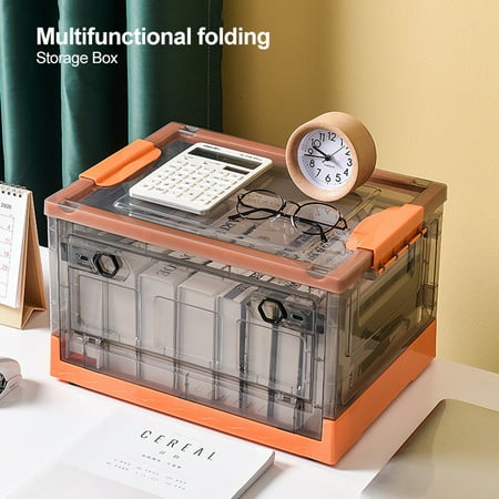 Collapsible Book Storage Box Folding Basket Rolling Basket Stackable ...