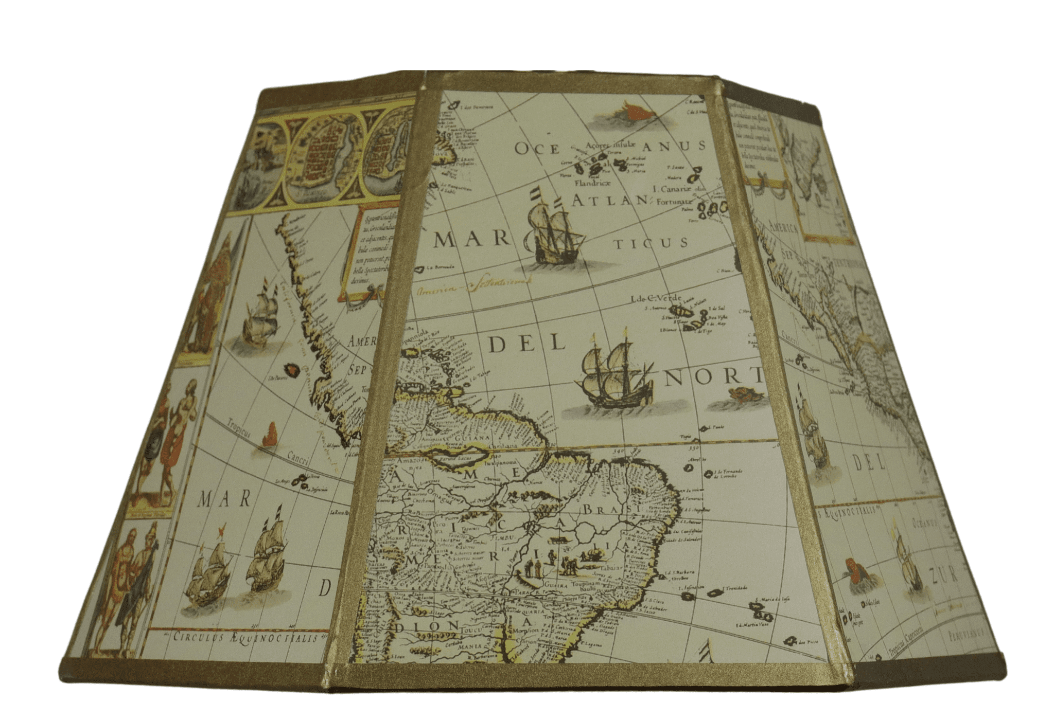 World Map Printed Panel 12 Inch Hex Washer Fitter Lamp Shade - Walmart.com