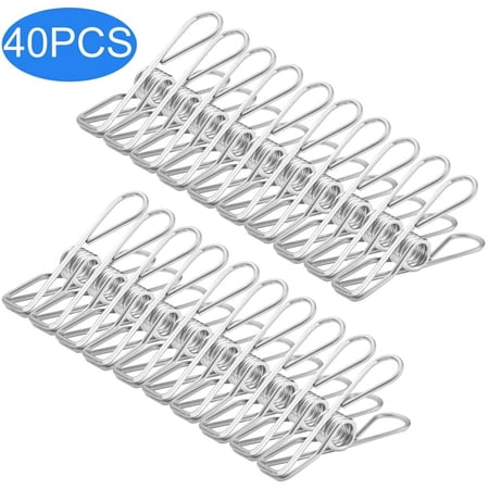 40PCS Stainless Steel Clothes Pins, 2 Inch Strong Grip Durable ...
