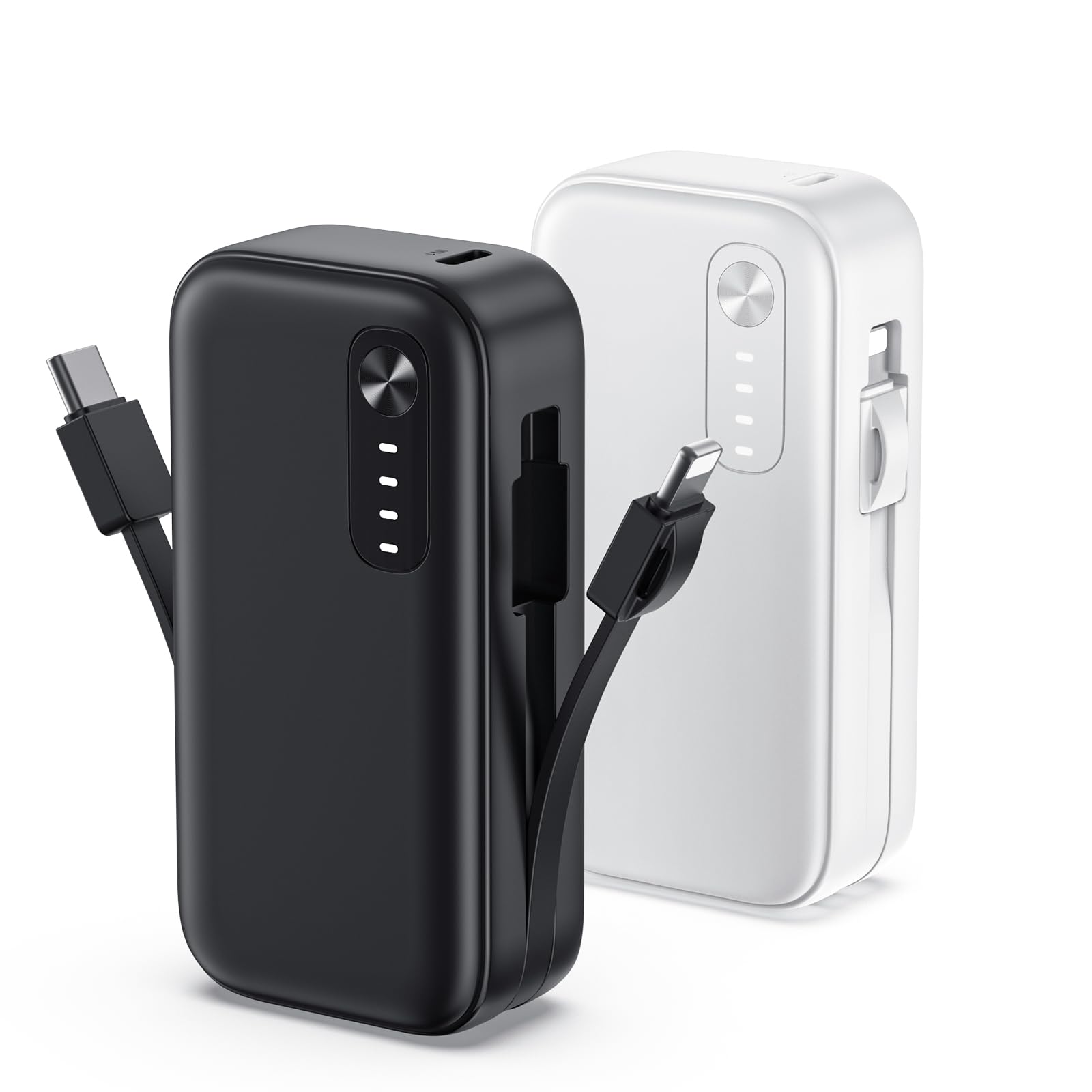 Power Bank A ADDTOP 5000 mAh con cables integrados, paquete de 2 ...